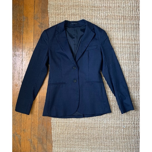 Theory | Jackets & Coats | Theory Navy Pinstripe Blazer | Poshmark